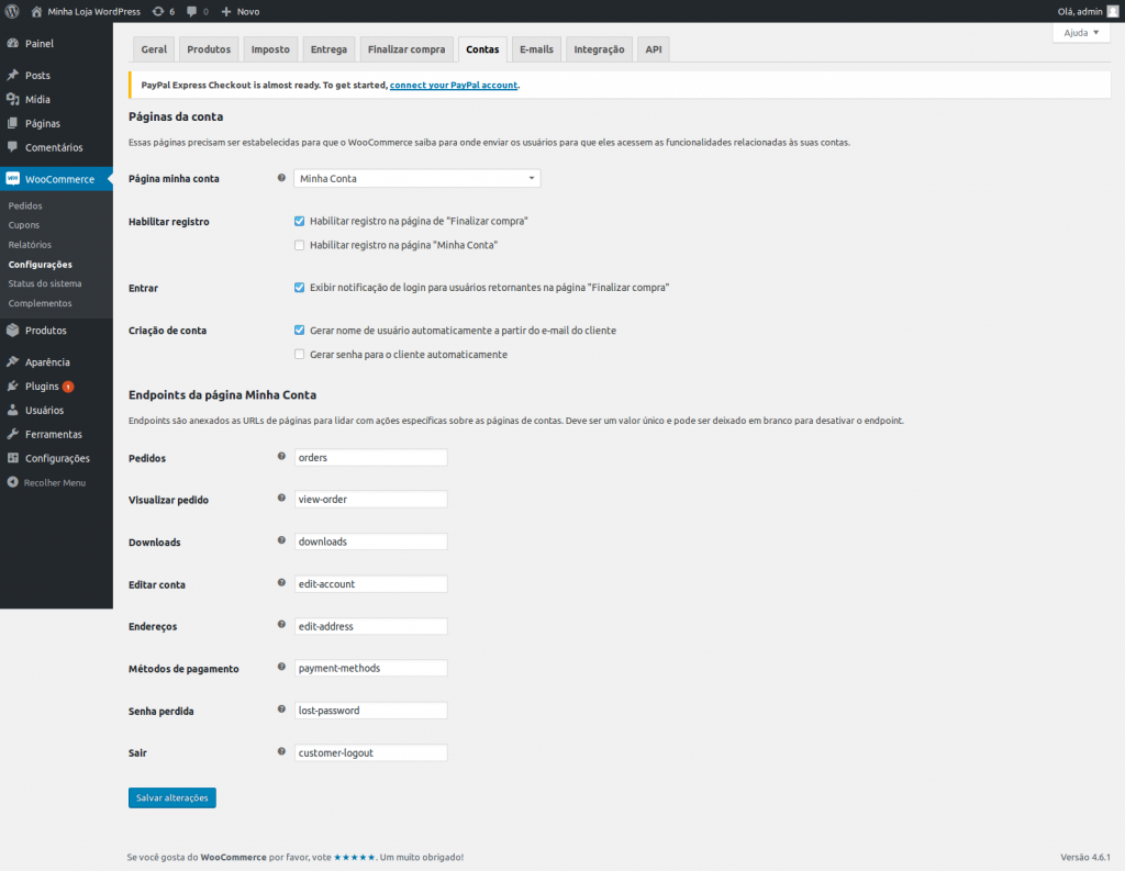 Configurações De Conta No Woocommerce Central De Ajuda Com Tutoriais E Informações Hostnet