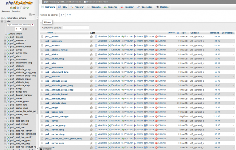 Tabelas No Phpmyadmin Central De Ajuda Com Tutoriais E Informações Hostnet