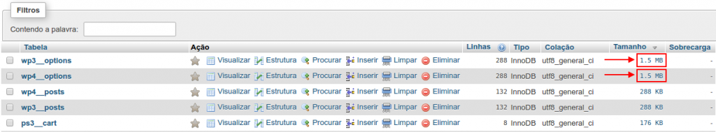 Espaço Das Tabelas No Phpmyadmin Central De Ajuda Com Tutoriais E