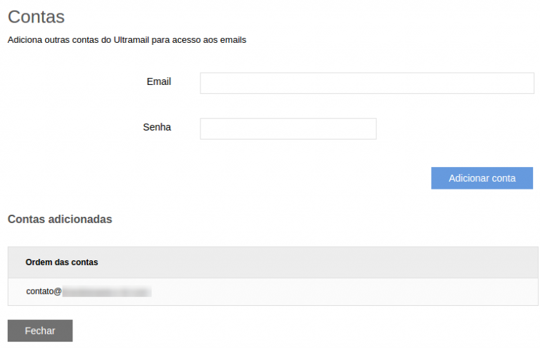 Contas adicionais no ULTRAmail - Central de Ajuda com Tutoriais e ...